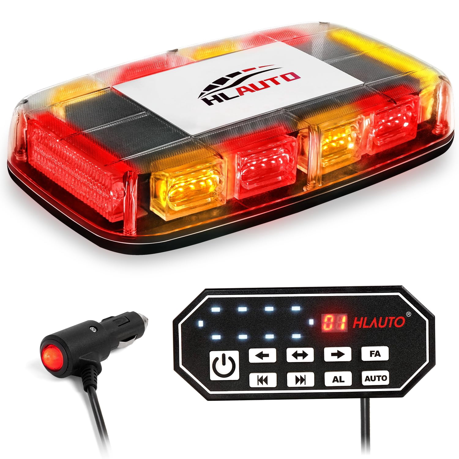 HLauto 48LED Emergency Strobe Lights w/Controller: 12" Rooftop Safety ...