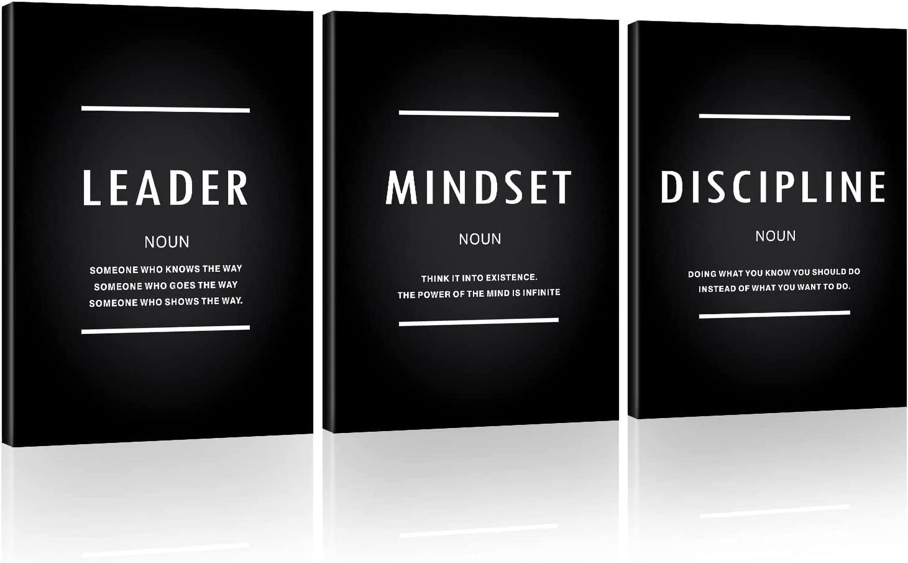 HLiWEGNS Motivational Mindset Canvas Wall Art, Inspiration Leader ...