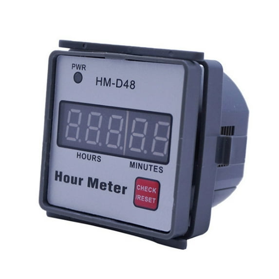 HM-D48 Hour Meter Digital Hourmeter 0‑999.99h Timer AC 220V for Motor Mower Generator Farm ...