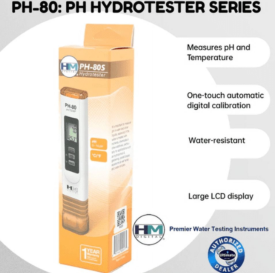 HM Digital PH-80S pH Meter Waterproof PH80S Tester HydroTester ...