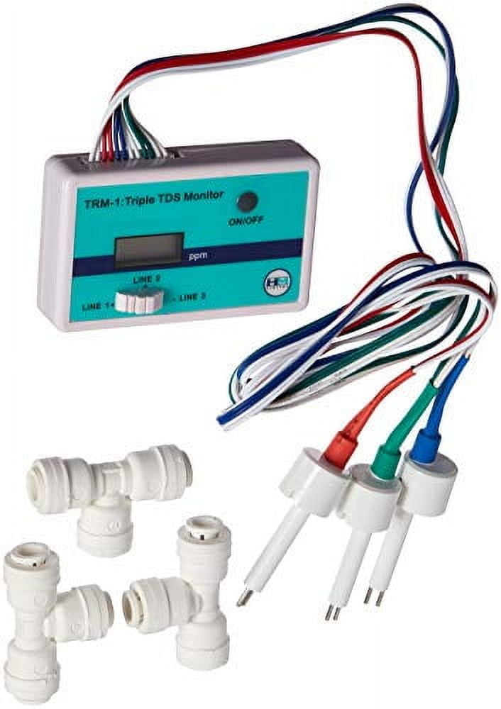 HM Digital Triple Inline RO/DI TDS Monitor with 1/4 inch T-Fittings ...