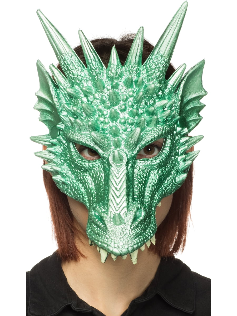 HM Smallwares Supersoft Mythical Sentinel Green Dragon Mask Costume ...