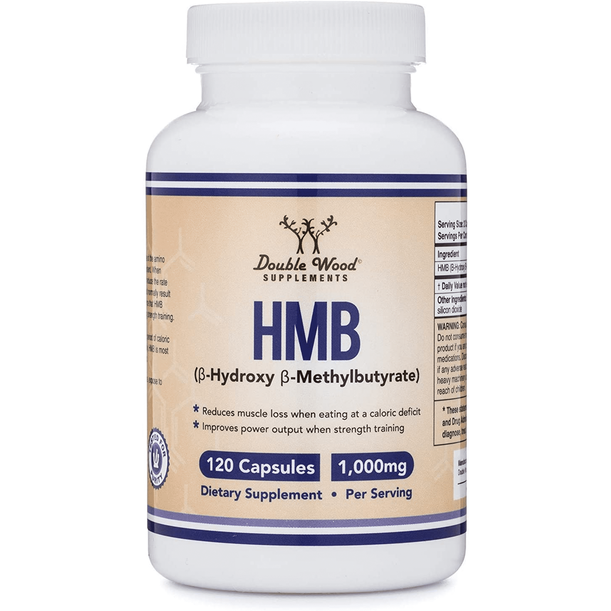 HMB Supplement, 120 Capsules, 1000mg per serving, 500mg per capsule ...