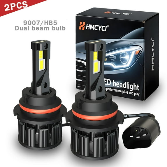 HMCYCI 2 PCS 9007 HB5 LED Headlight Bulbs Kit High Low Beam For Ford ...