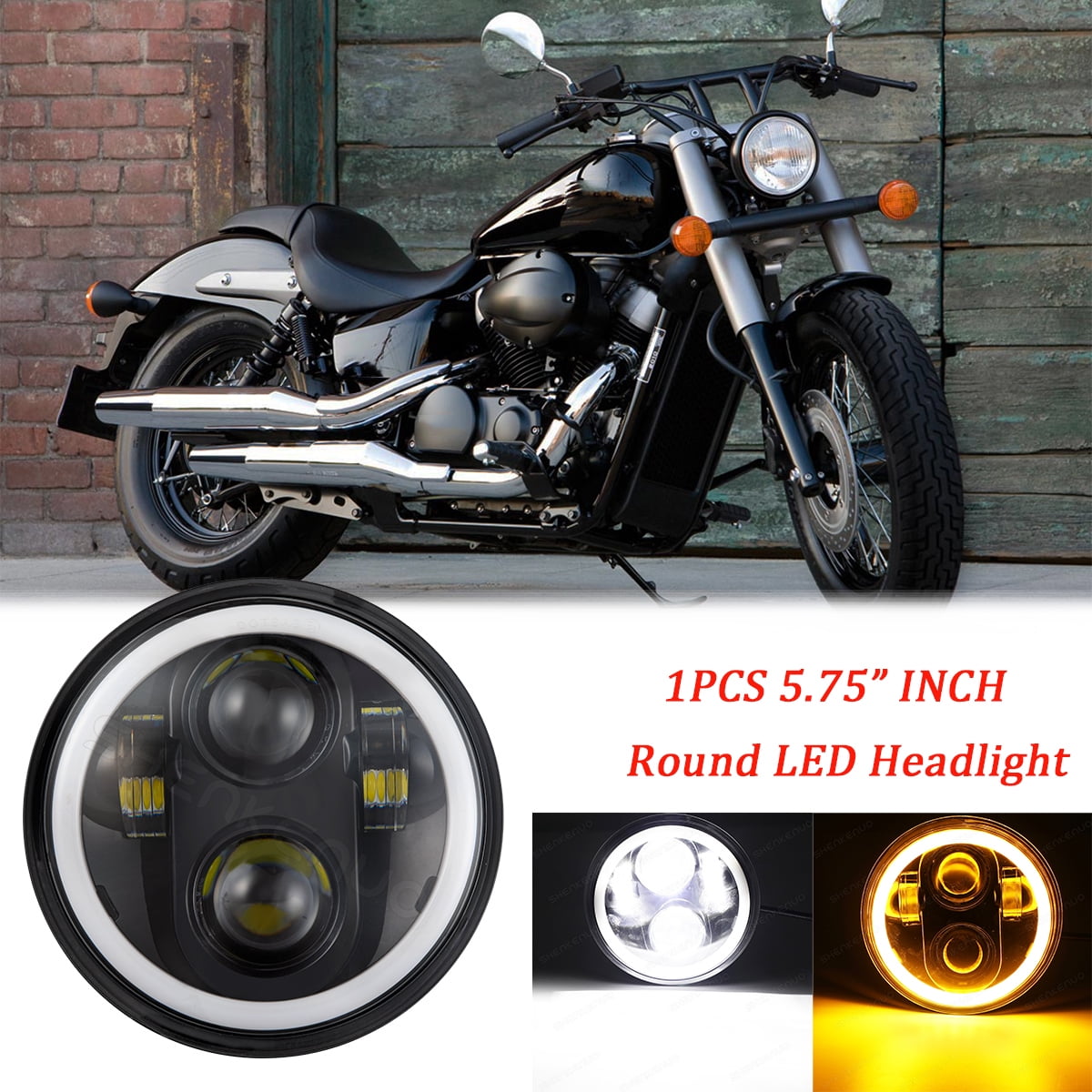 HMCYCI 5.75 5-3/4 Motorcycle Projector LED Light Headlight For Honda ...