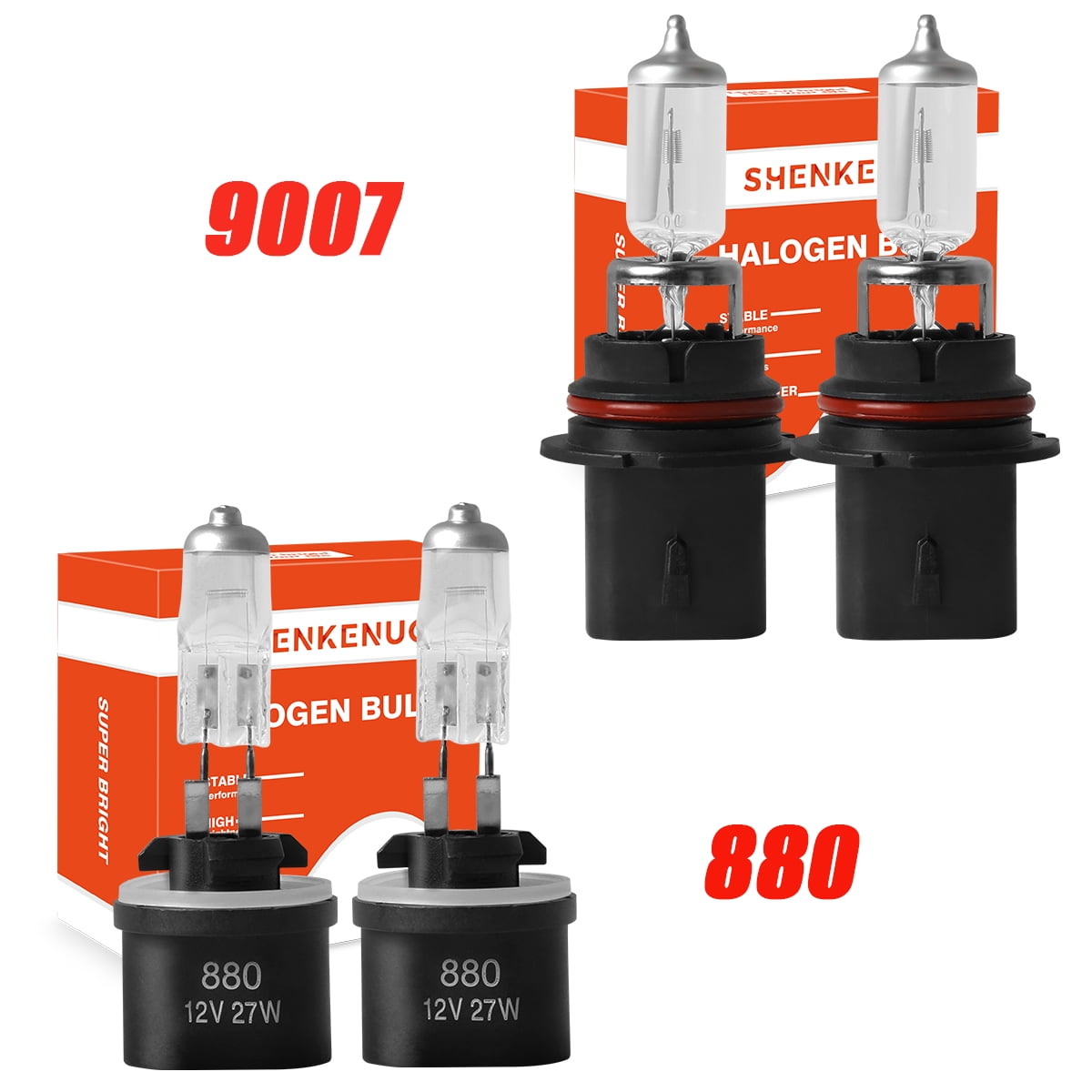 HMCYCI For 2003-2004 Nissan Frontier Halogen Headlight Bulbs 9007 High ...