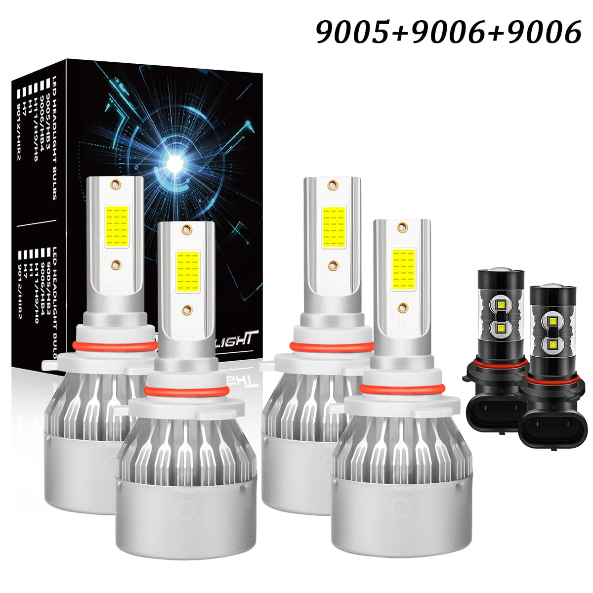 HMCYCI For 2003-2008 Toyota Matrix 6PCS 9005 9006 9006 LED Headlight ...