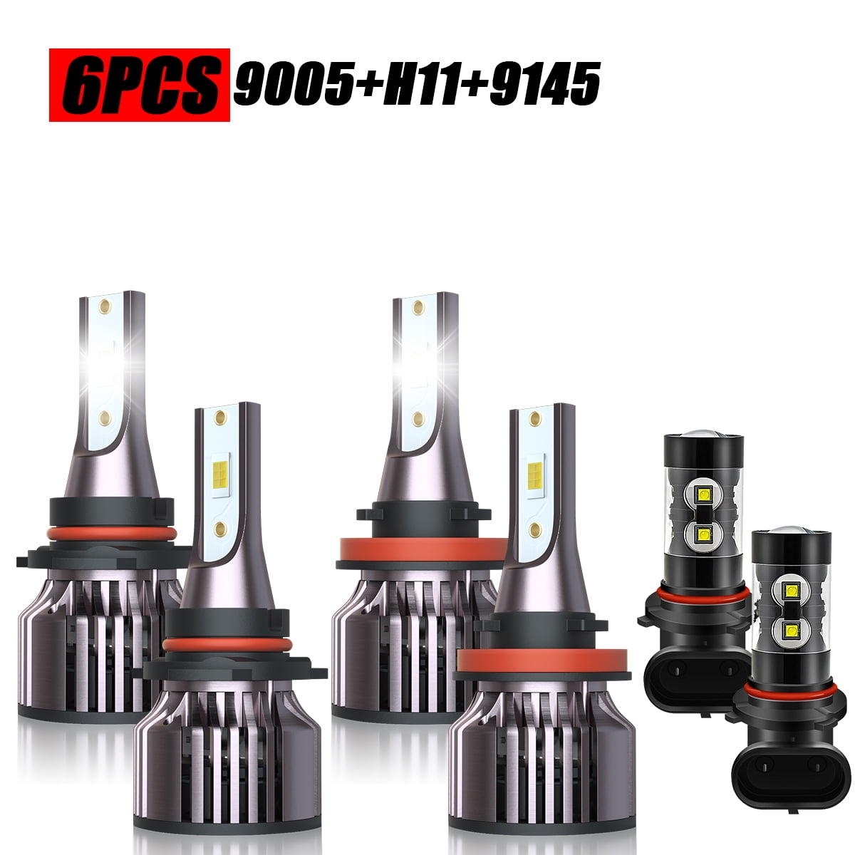 HMCYCI For 2013-2018 Dodge Ram 3500 LED Headlight Bulbs 9005 h11 High Low Beam 9145 Fog Lights ...