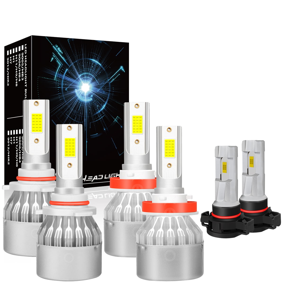 HMCYCI For Chevy Silverado 1500 2007-2015 LED Headlight Bulbs,9005 High ...