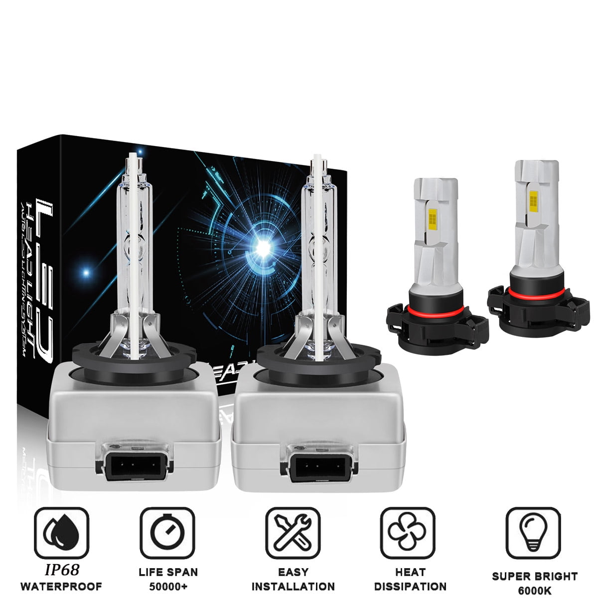 HMCYCI For Chevy Traverse 2019 2020 2021 - D3S HID Headlight + 5202 LED ...