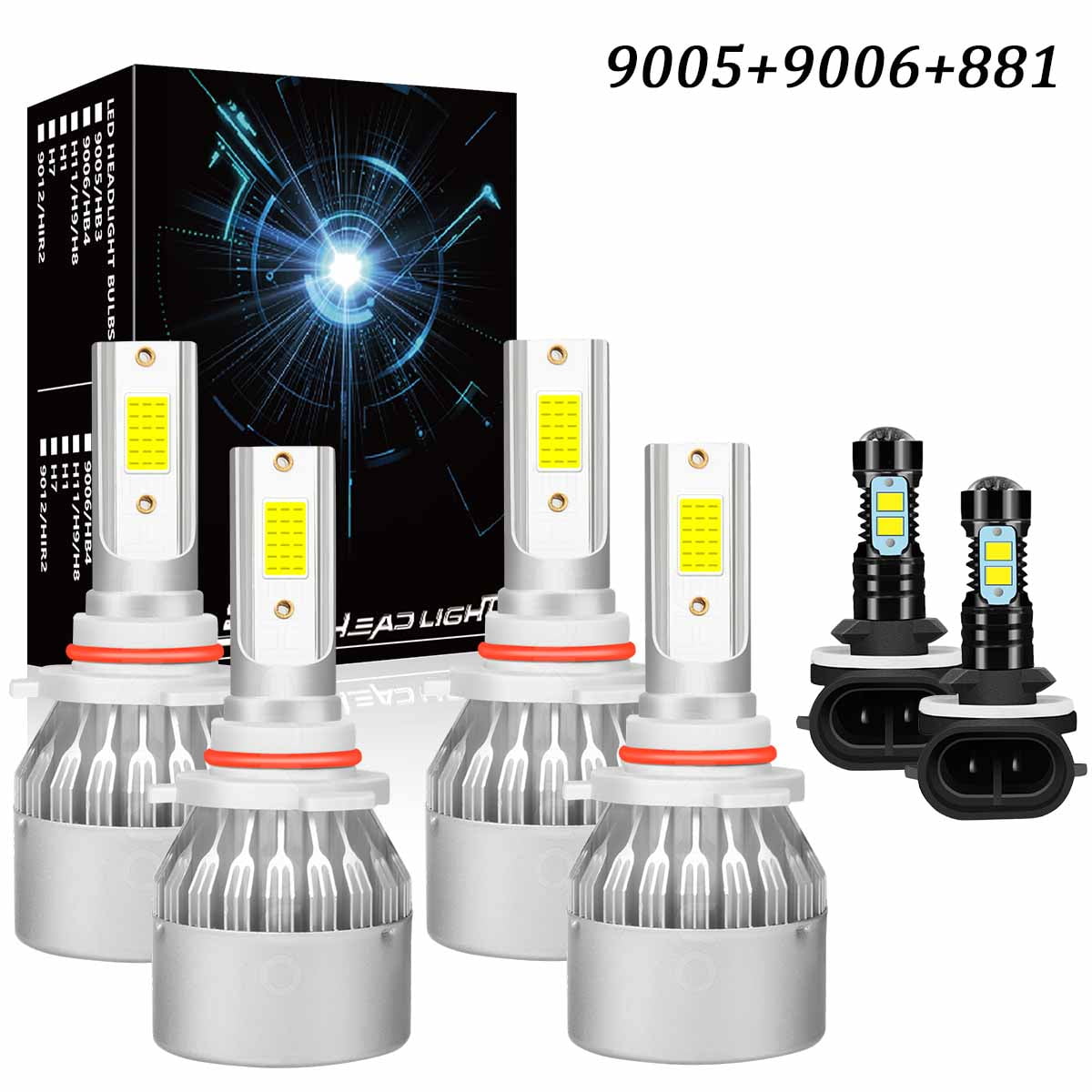 HMCYCI For Freightliner Coronado 2013-2018 9005 9006 881 LED Headlights Fog Light Bulbs White ...