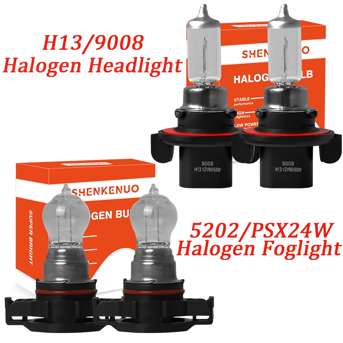 HMCYCI For GMC Yukon 2007-2014 Halogen Headlight Bulbs,9008/H13 High ...