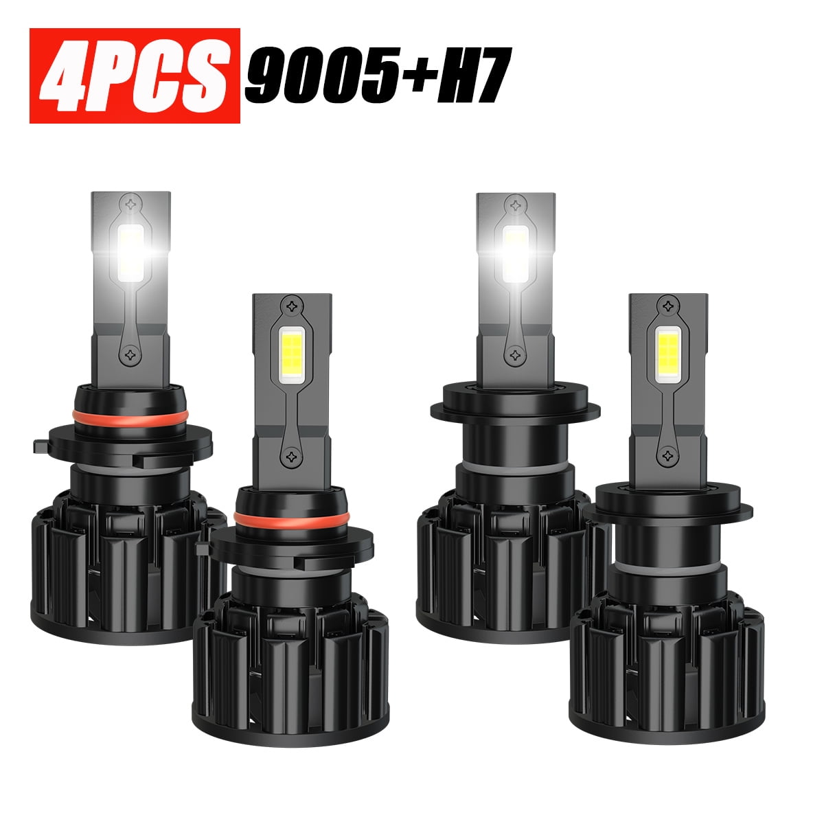 HMCYCI For Hyundai Elantra 2017 2018 9005+H7 LED Headlight High Low Beam Bulbs Kit Super Bright ...