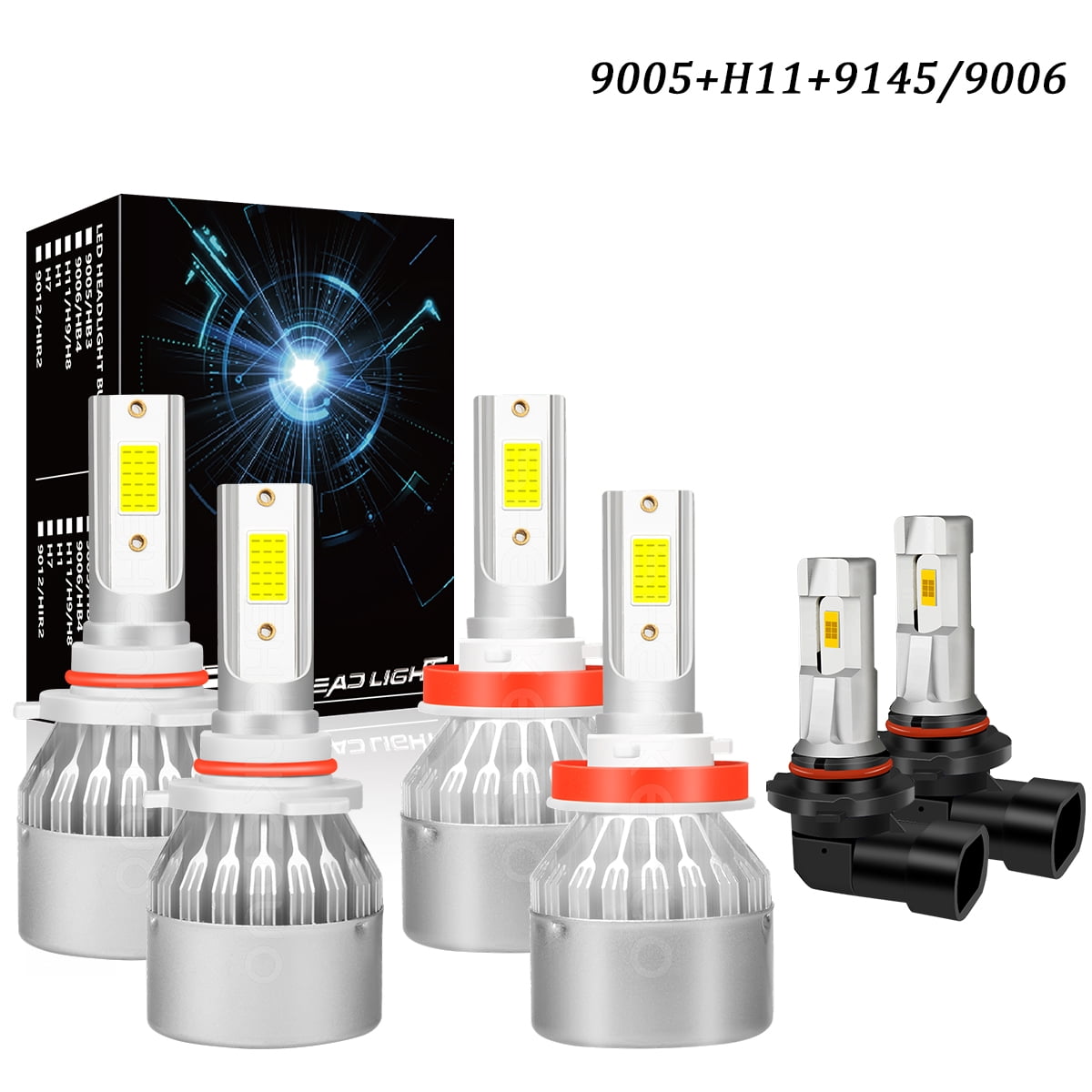 HMCYCI For Mazda CX-9 07-12 6000K LED Headlight H11 9005 9006 High Low ...