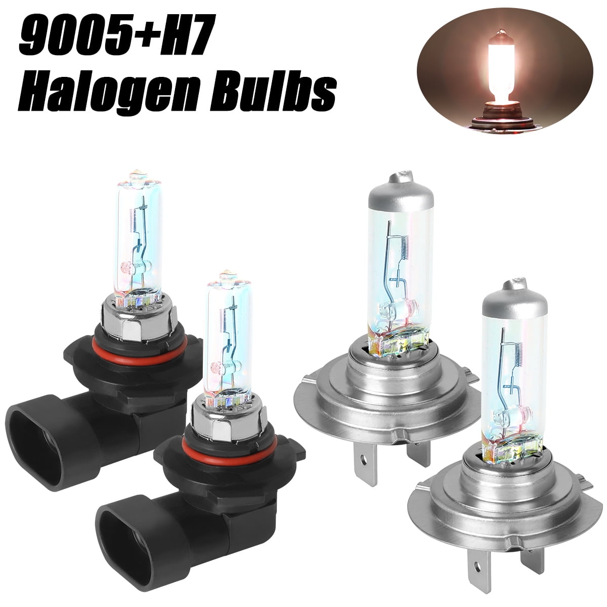 HMCYCI For Mitsubishi Outlander 2014-2018 4x 9005 H7 Headlight Halogen ...