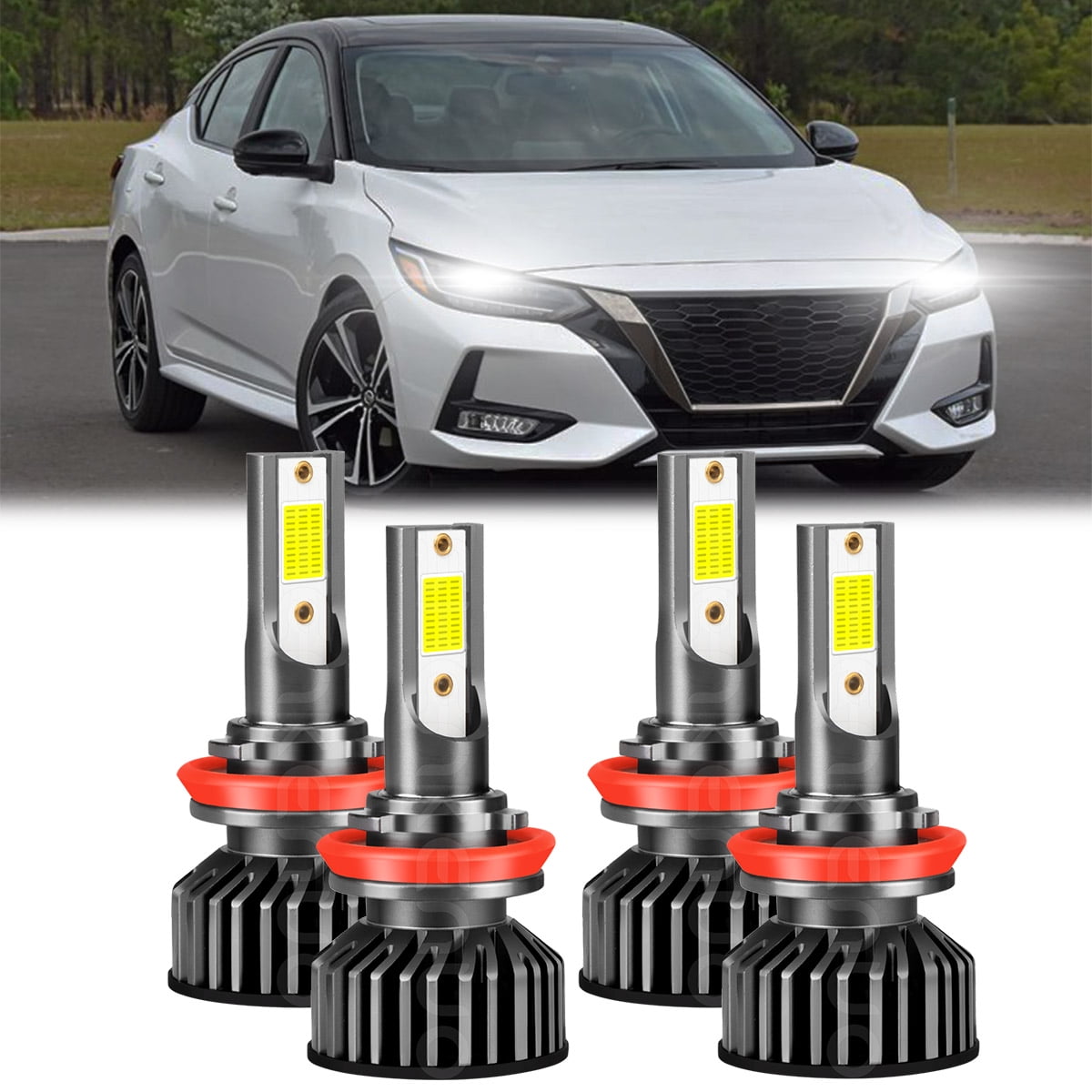 HMCYCI For Nissan Sentra SR SV Sedan 4-Door 2013-2022 COB LED Headlight High Low Bulbs - Walmart.com