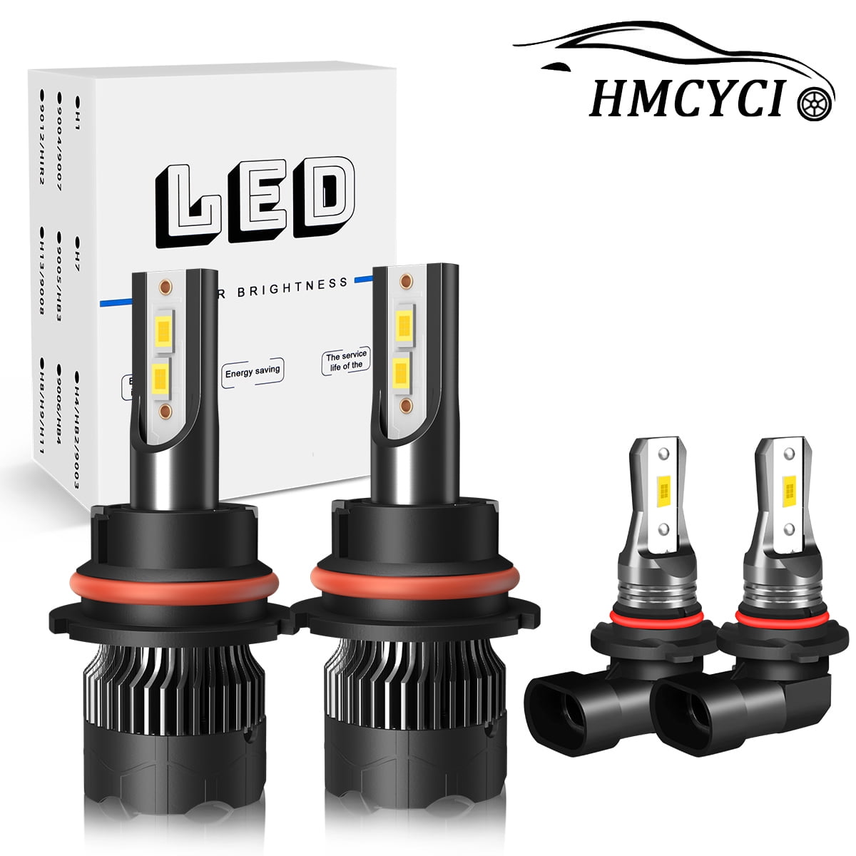HMCYCI LED Headlight Hi-Lo Beam + Fog Lights Kit 4x For Ford Excursion ...