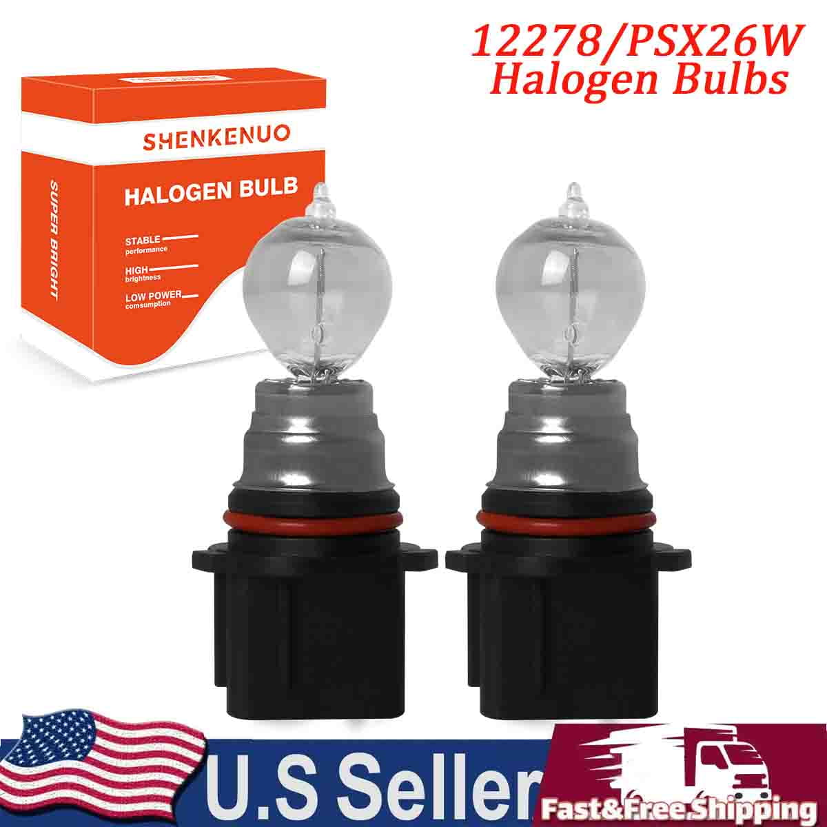 HMCYCI Standard 12278 PSX26W 12V 55W Bulbs Halogen DRL Daytime Running ...