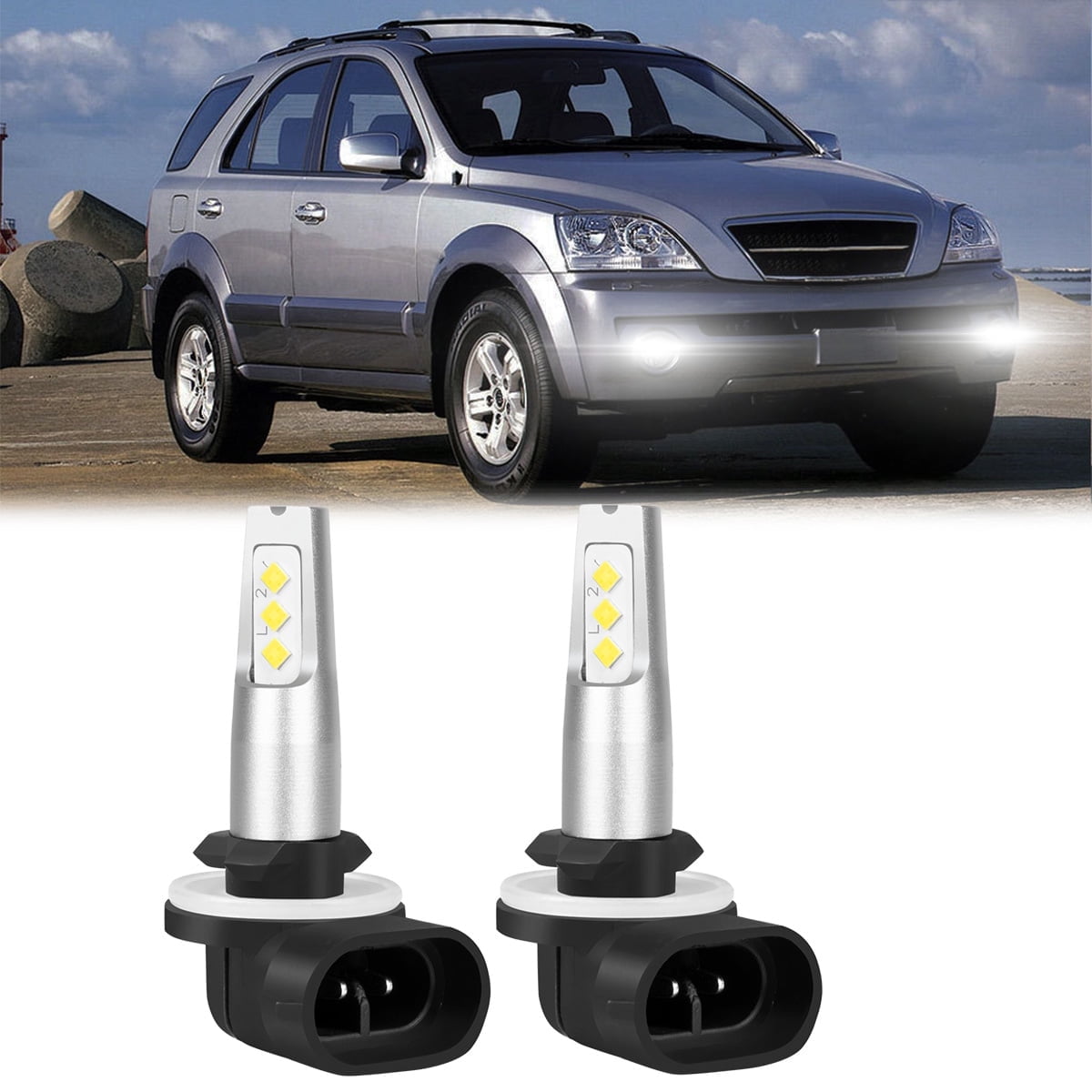 HMCYCI for Kia Sorento 2003-2018 881 898 LED Fog Light Bulb Car 6500K ...