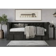 HMD Arles Upholstered Twin Daybed with Hidden Trundle Box A, Black ...