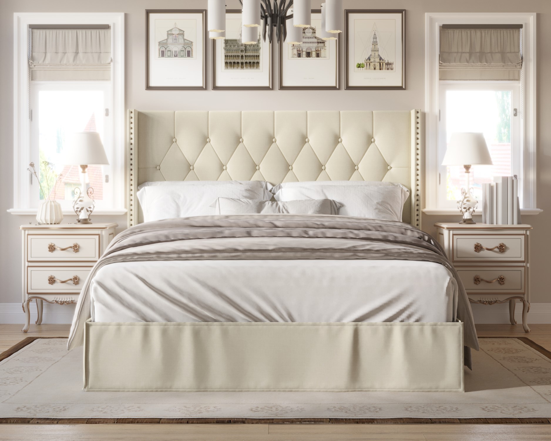 HMD Isabella Twin Tufted Upholstered Panel Bed, Black - Walmart.com