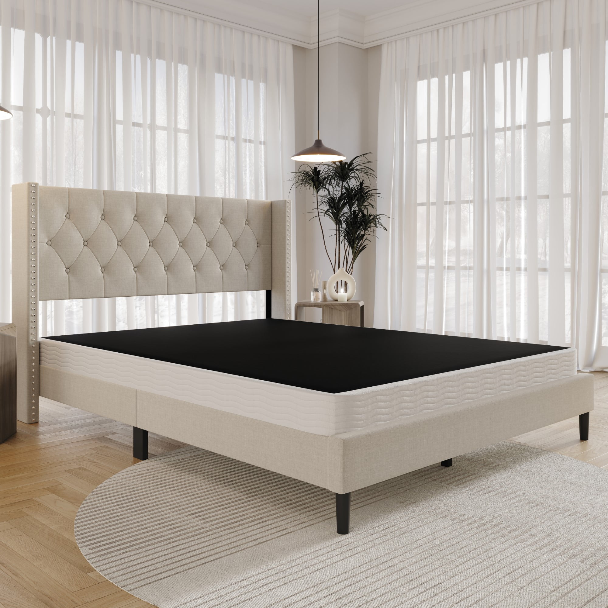Home Design Concord Queen 5" Metal Box Spring with Strong Metal Slats ...