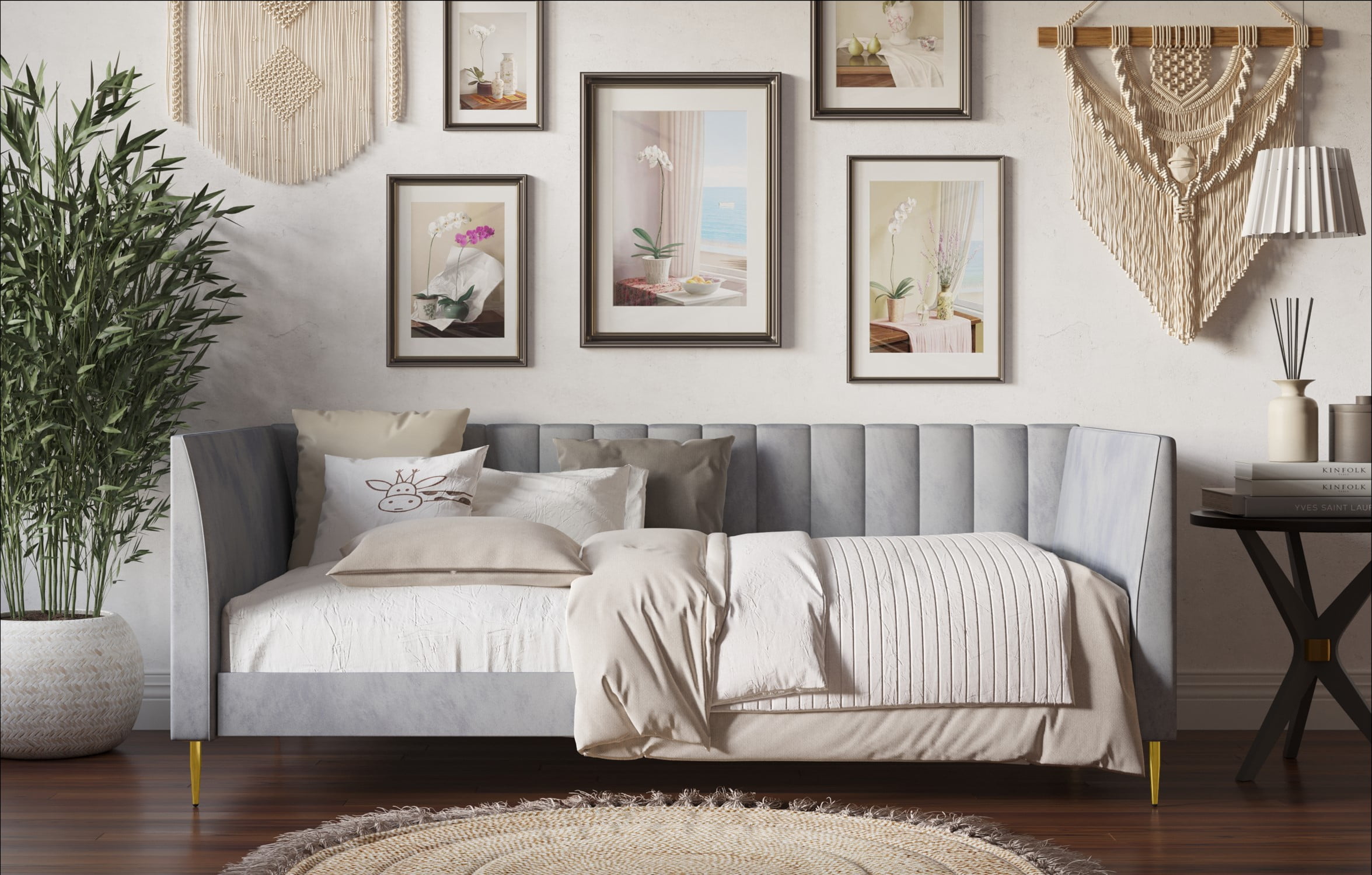 HMD Delano Upholstered Twin Daybed, Silver Gray - Walmart.com