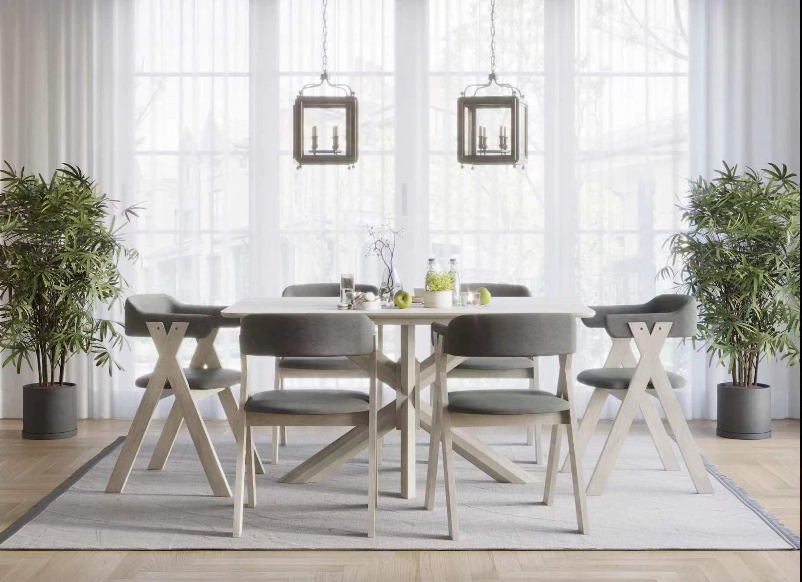 Home Design Geneva Dining Table, Antique Gray, Rectangular top, Middle ...