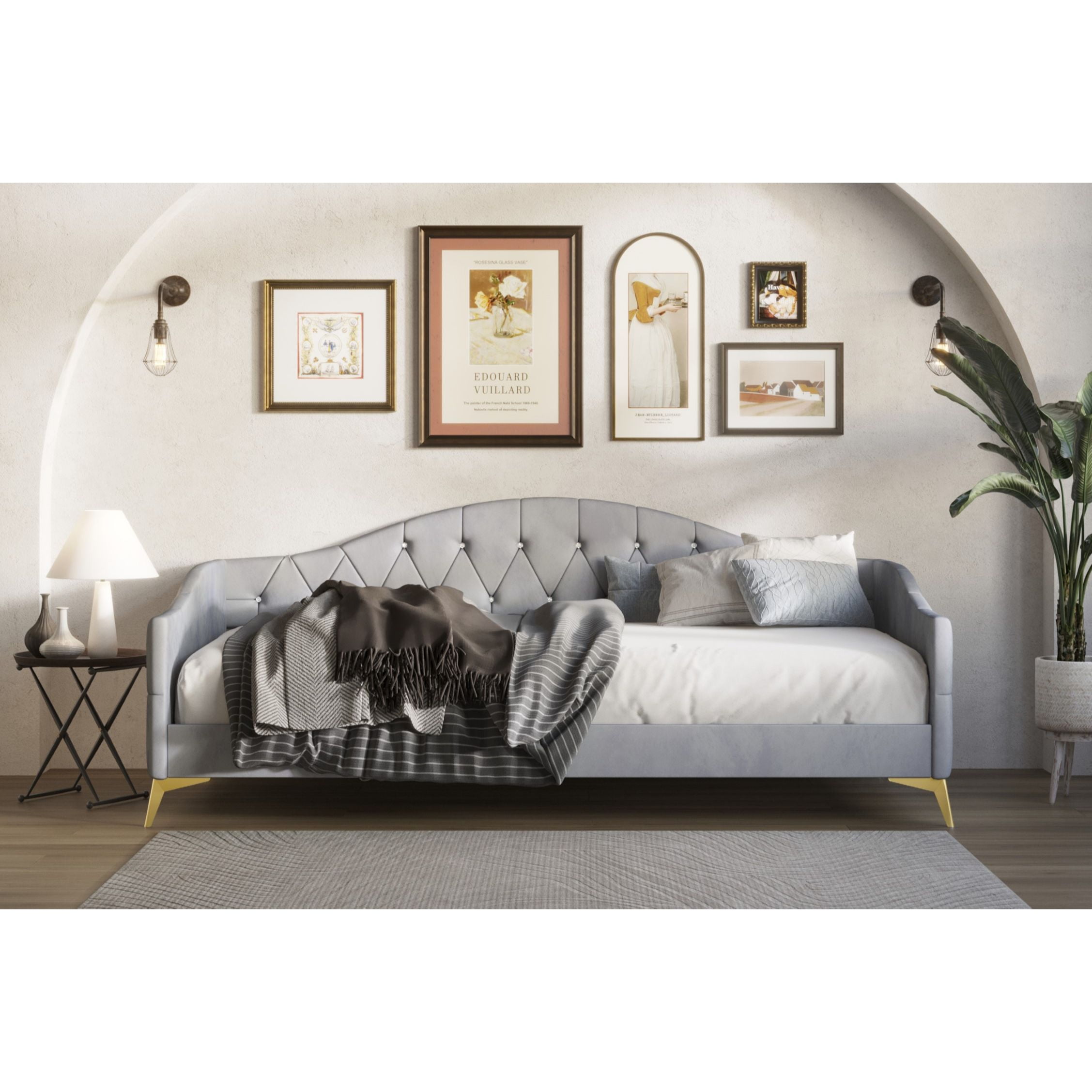 Home Design Hemnes Upholstered Twin Daybed for Adult, Living Room ...