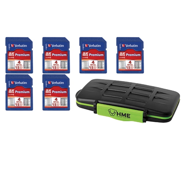 HME-SDCH SD Card Holder Bundle with 6 Pack Verbatim 96171 Class 10 SDHC ...