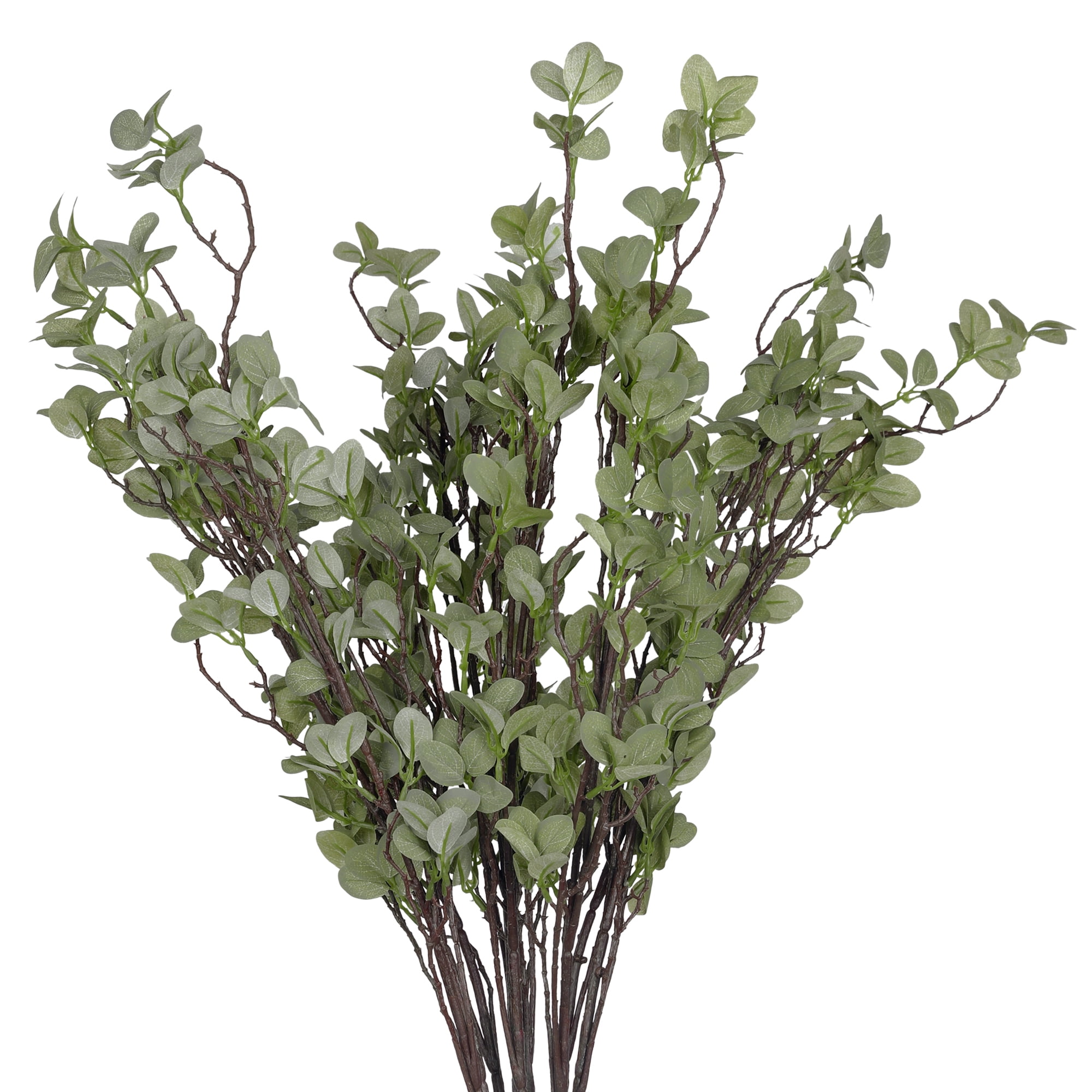 REGALWOVEN 10 Pack Artificial Branches Plants, Faux Leaf Green, Fake ...