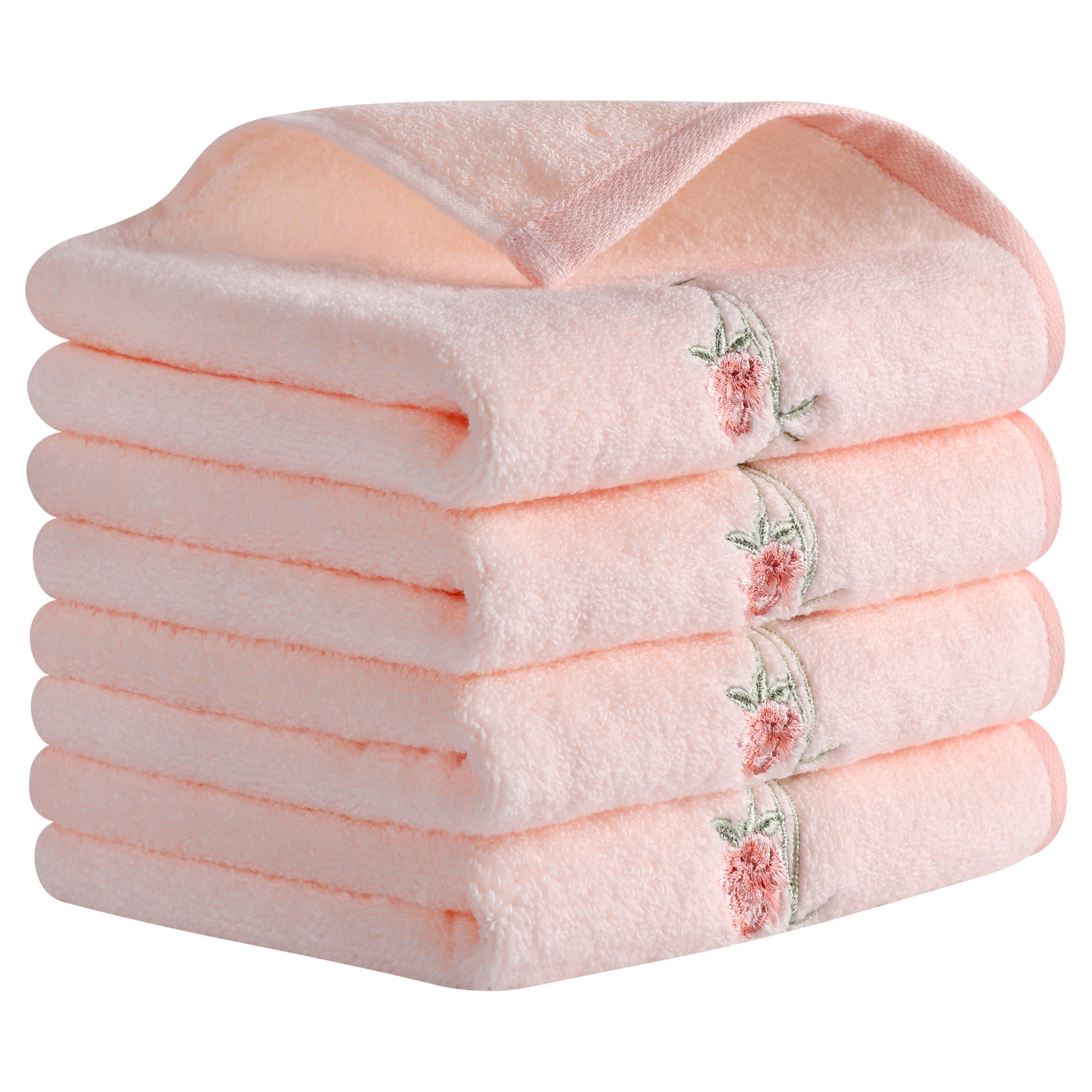 REGALWOVEN Cotton Hand Towels for Bathroom, Floral Embroidered Hand ...