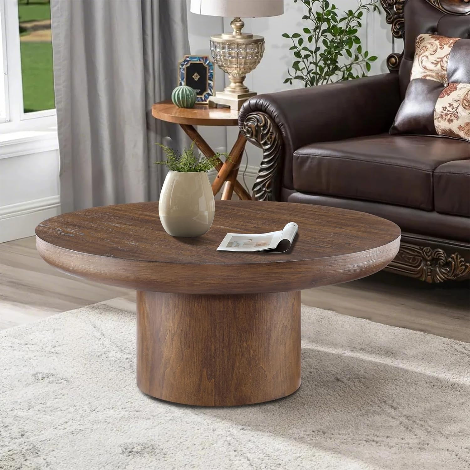 HMFULE Modern Wooden Coffee Table, Rustic Farmhouse Coffee Table for ...