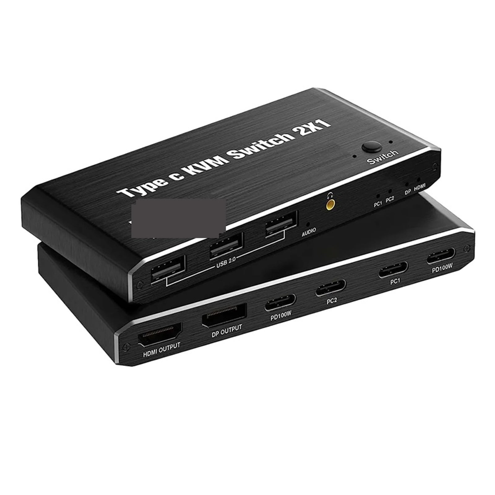 HMI 2.1 8K 2x1 4 USB C KVM Switch 100W PD Charge 4K 144Hz Type C KVM ...
