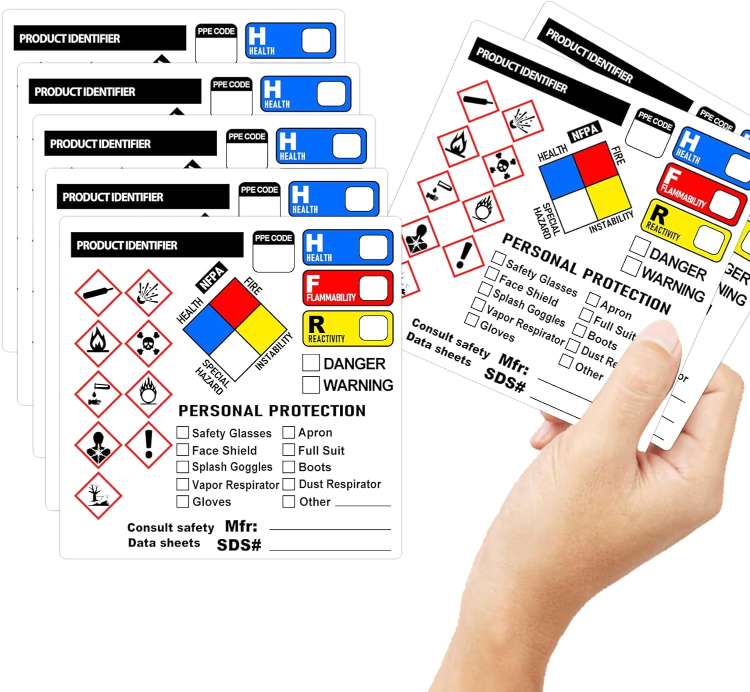 HMIS OSHA Hazardous Chemical Safety Data Stickers 3inch SDS Chemical Safety Identifying Label ...