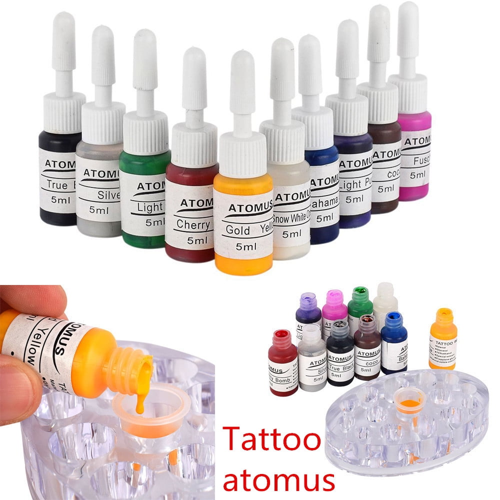 HML 10PC Tattoo Ink Colors Set 5ml/Bottle Tattoo Machine Pigment Supply ...