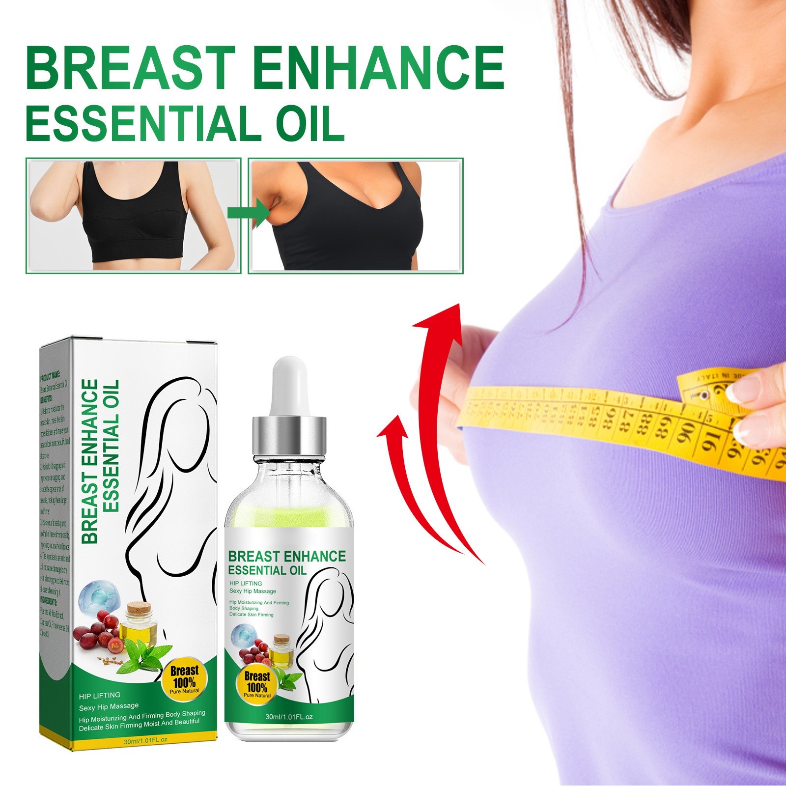 Hml Breast Massage Oil Nourishing Breast Skin Lifting Firming Breast