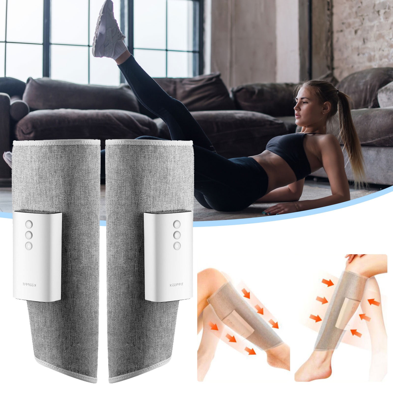 Hml Leg Massager Wireless Calf Ankle Wrap Massage Rechargeable Relieves Sore Muscle Relaxation
