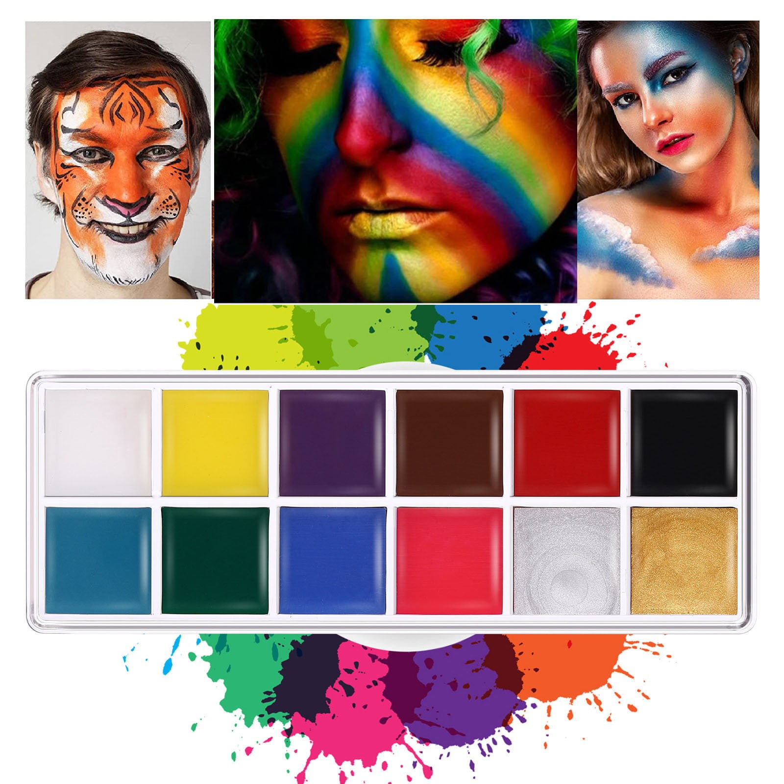 HML Oil Based Face Body Painting Large Deep Pan Color Makeup Pallet ...