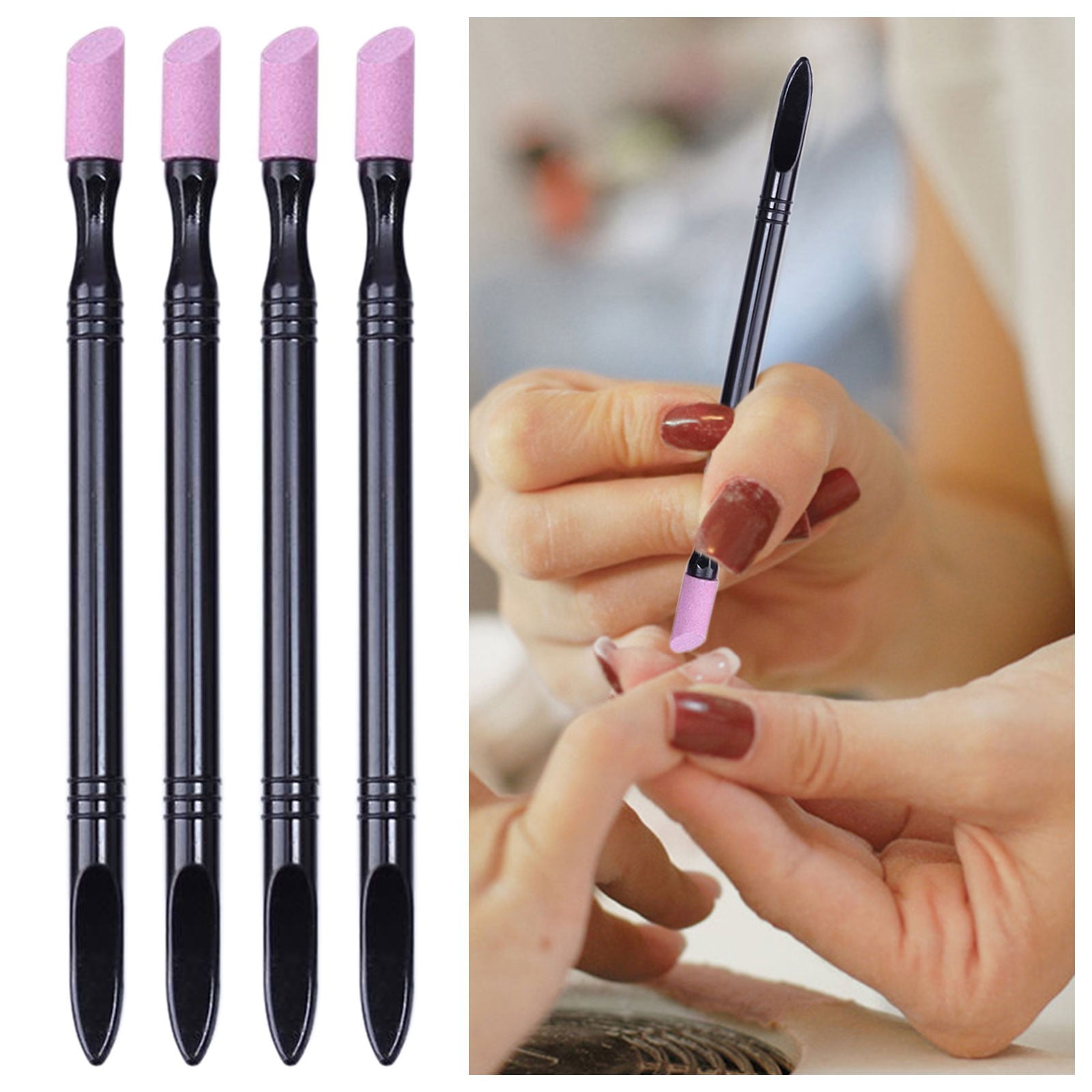 HML Quartz Cuticle Pusher Nail Stick Nail Care Precision File Cuticle ...