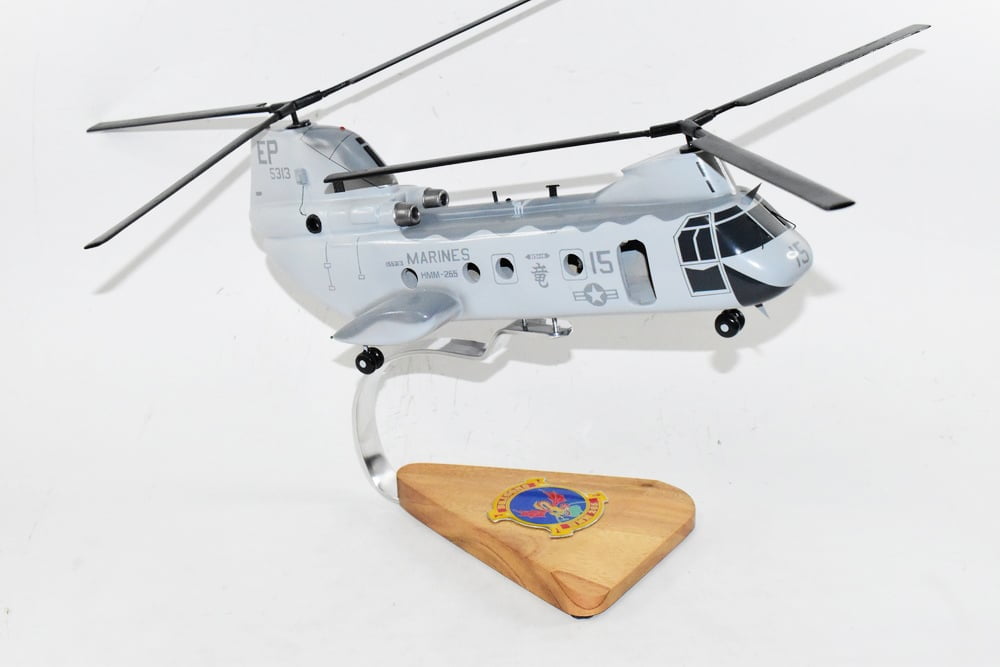 HMM-265 Dragons CH-46 Model (5313), 1/38 (14") Scale, Mahogany, Phrog ...