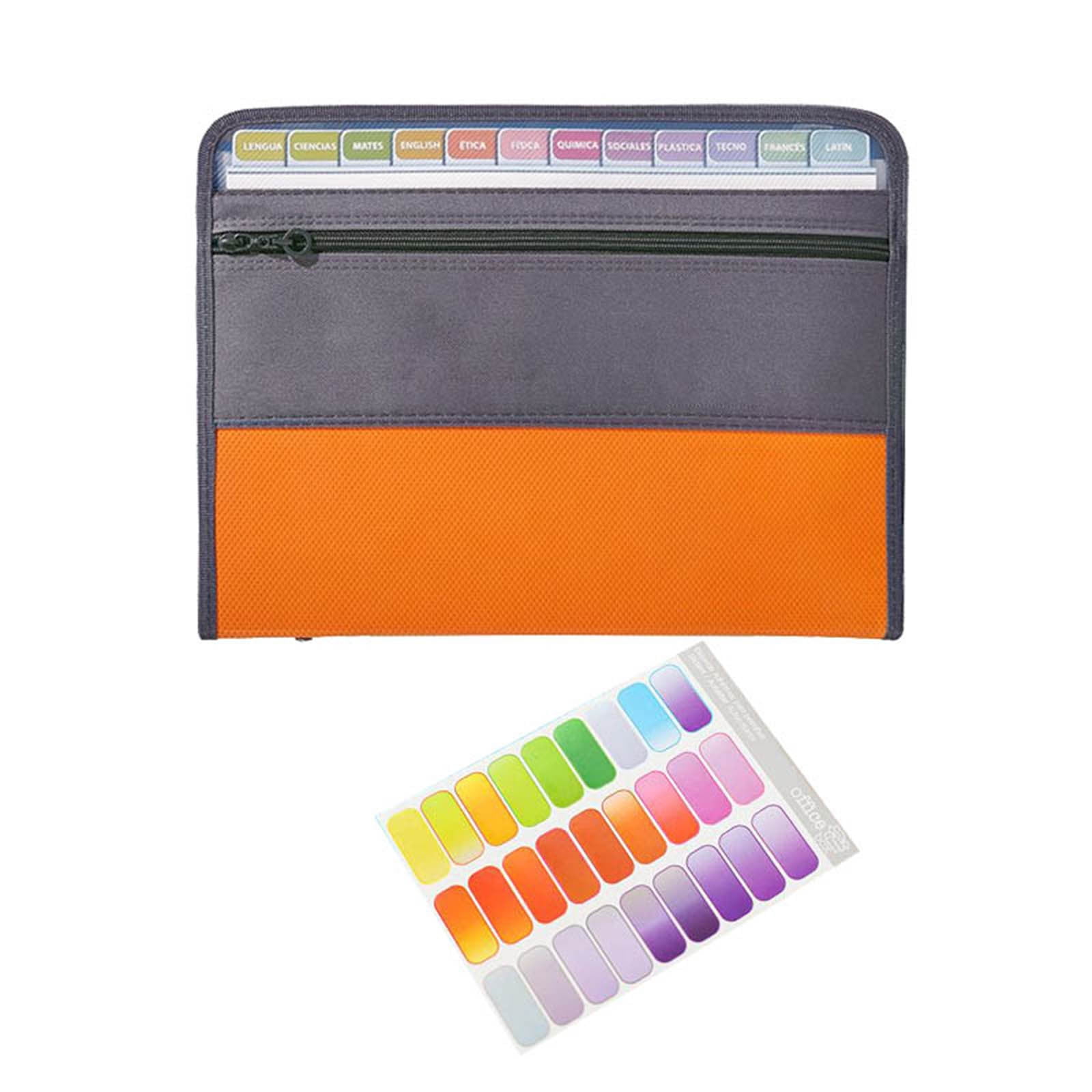 HMOONORY 13 Pocket Expanding File Folder with Sticky Labels - Walmart.com