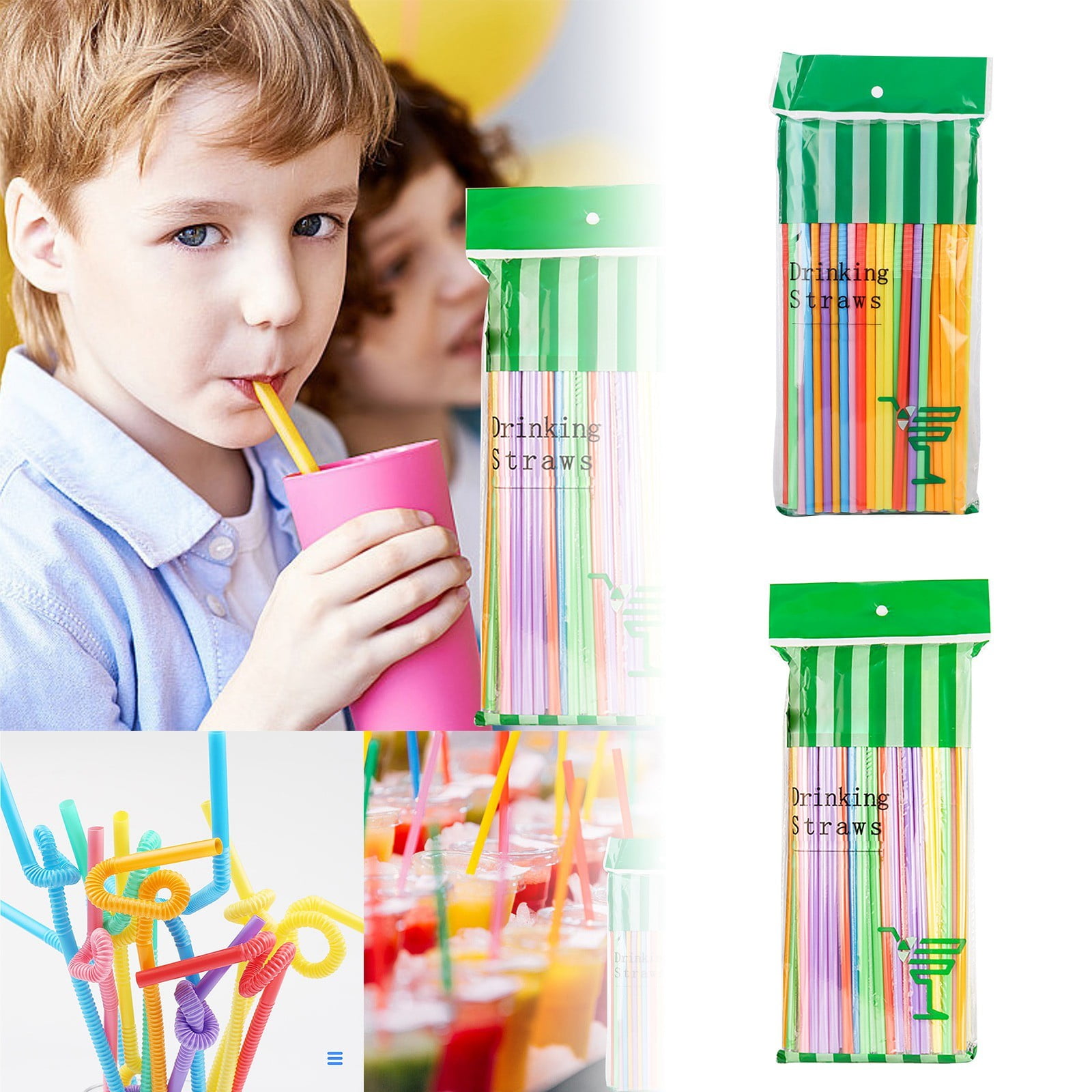 HMOONORY Disposable Elbow Material Juice Drink Milk Tea Random Color ...