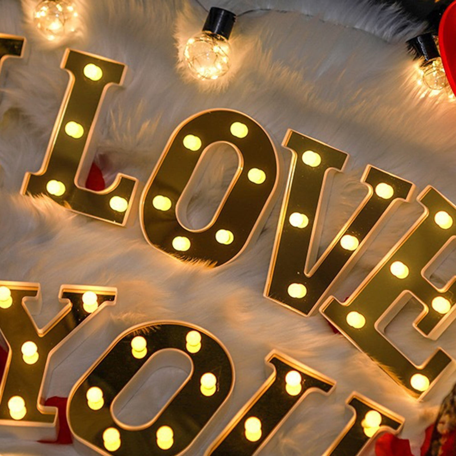 HMOONORY Led Letter Lights Light Up Letters Standing Hanging Warm Wihte ...