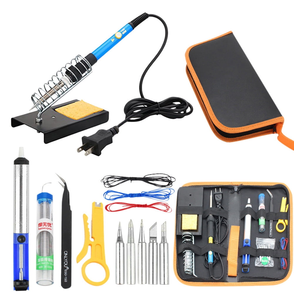 HMOONORY Soldering Iron Kit Electronics Adjustable Temperature Welding ...