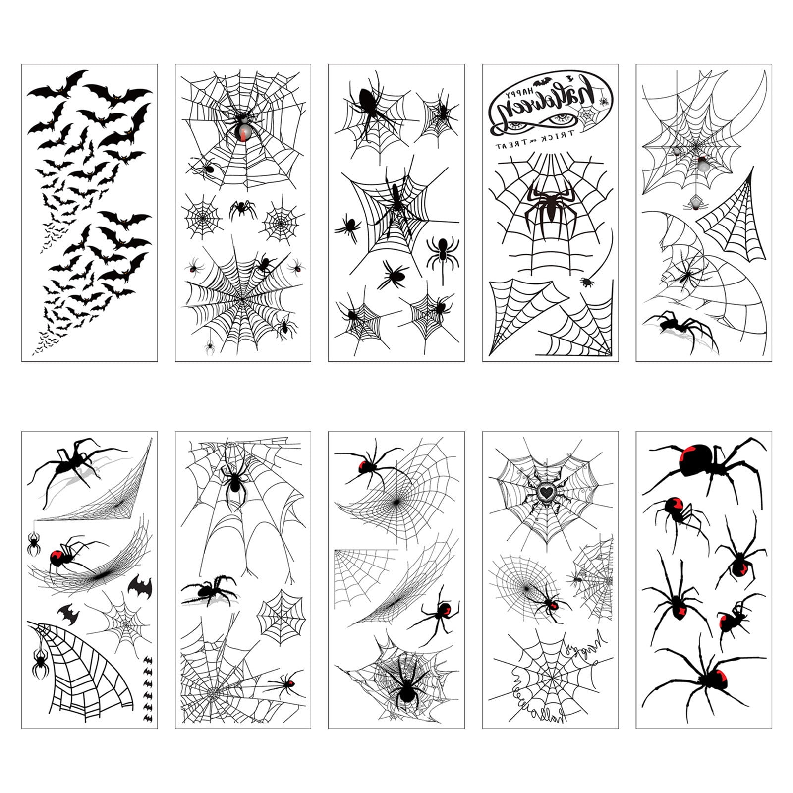 HMOONORY Waterproof Spider Tattoo Sticker Set Series Stickers - Walmart.com