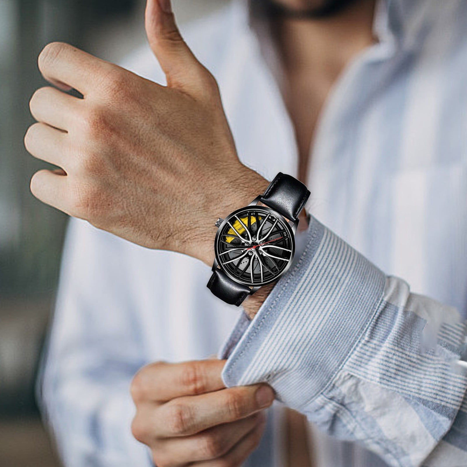 HMPEAIIY 2024 Trendy Automatic Quartz Movement Men's Wristwatch With ...