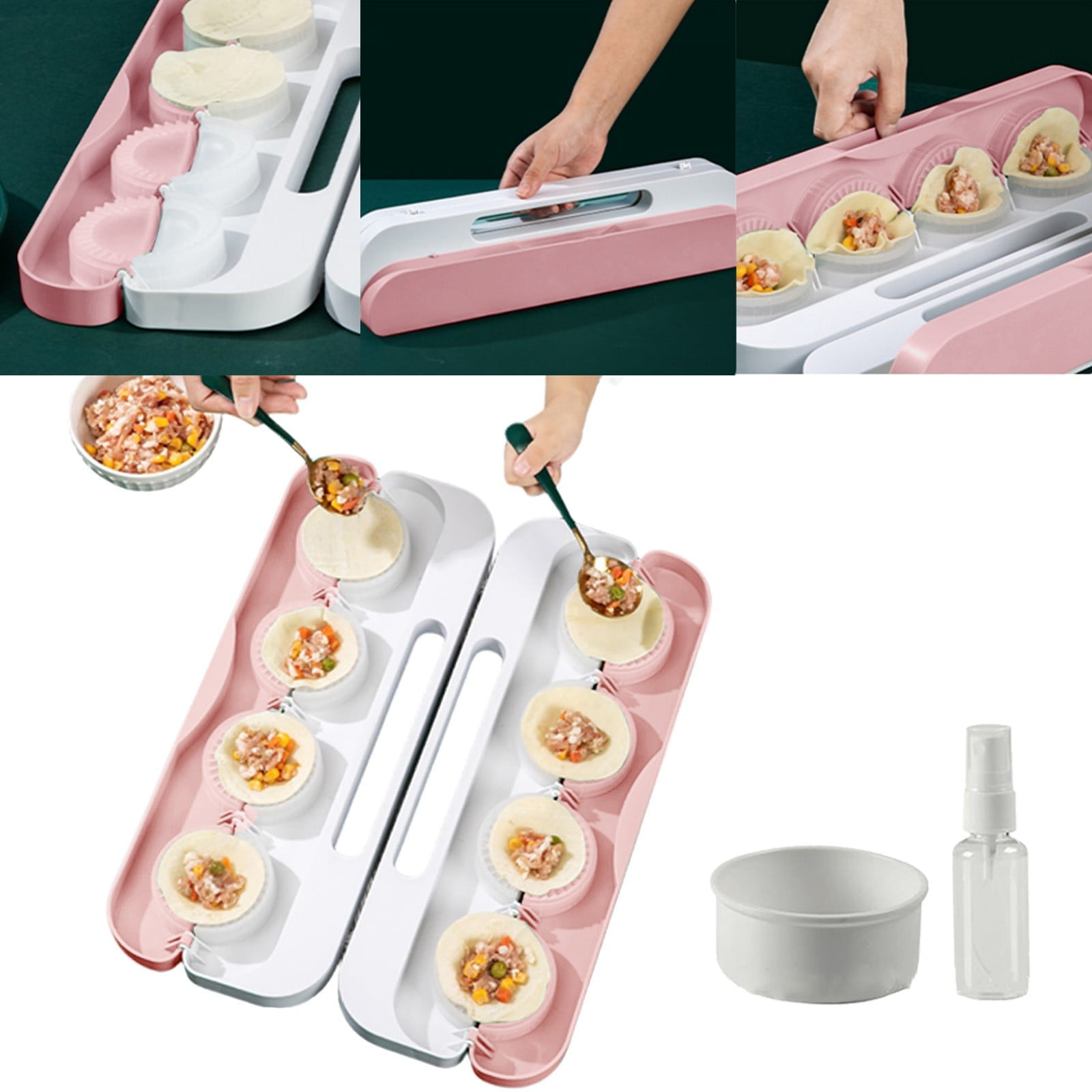 HMPEAIIY 8 In 1 Dumpling Automatic Dumpling Machine With Spray Bottle ...