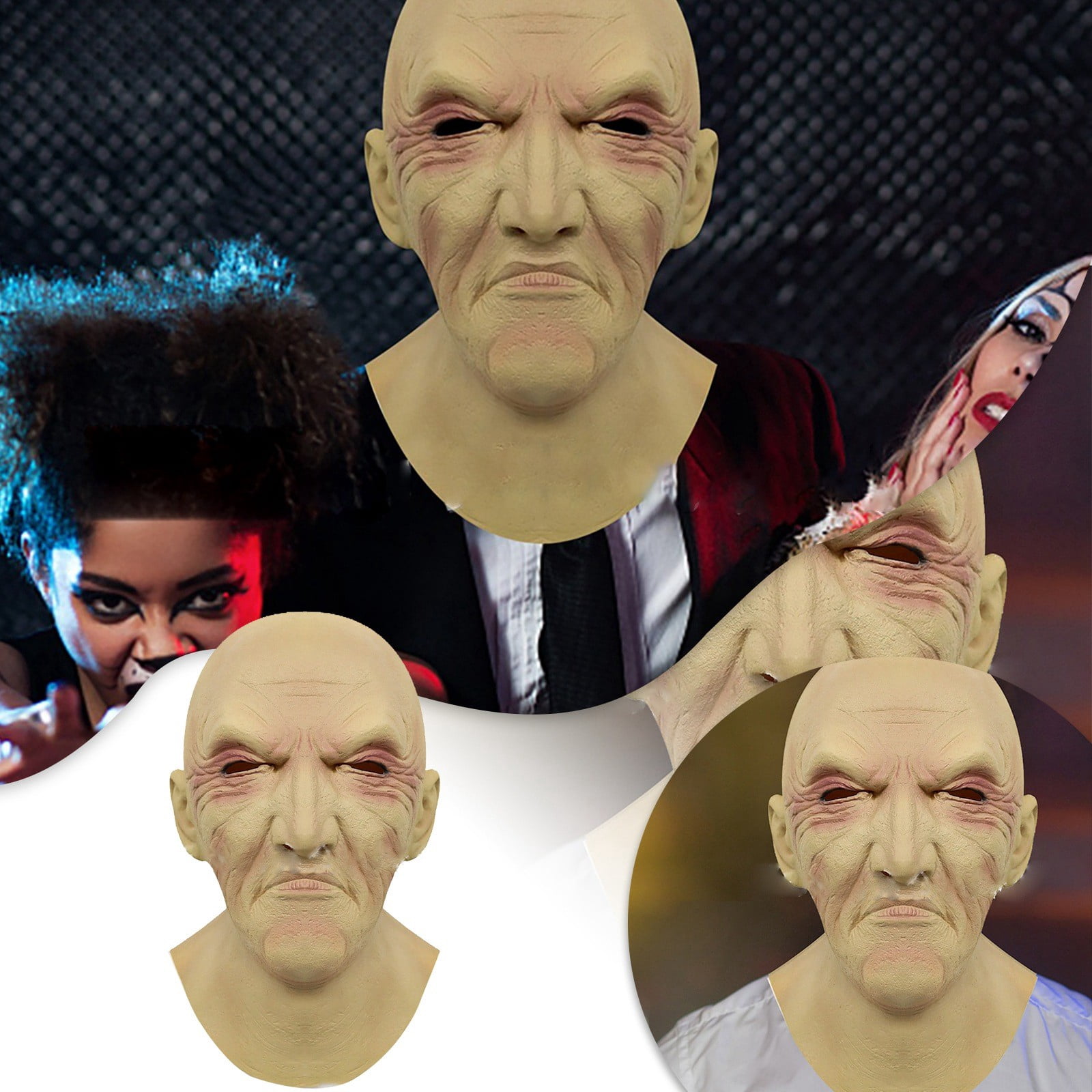 HMPEAIIY Alien Grandpa Face Wig Old Man Headdress *1 Headdress Role ...