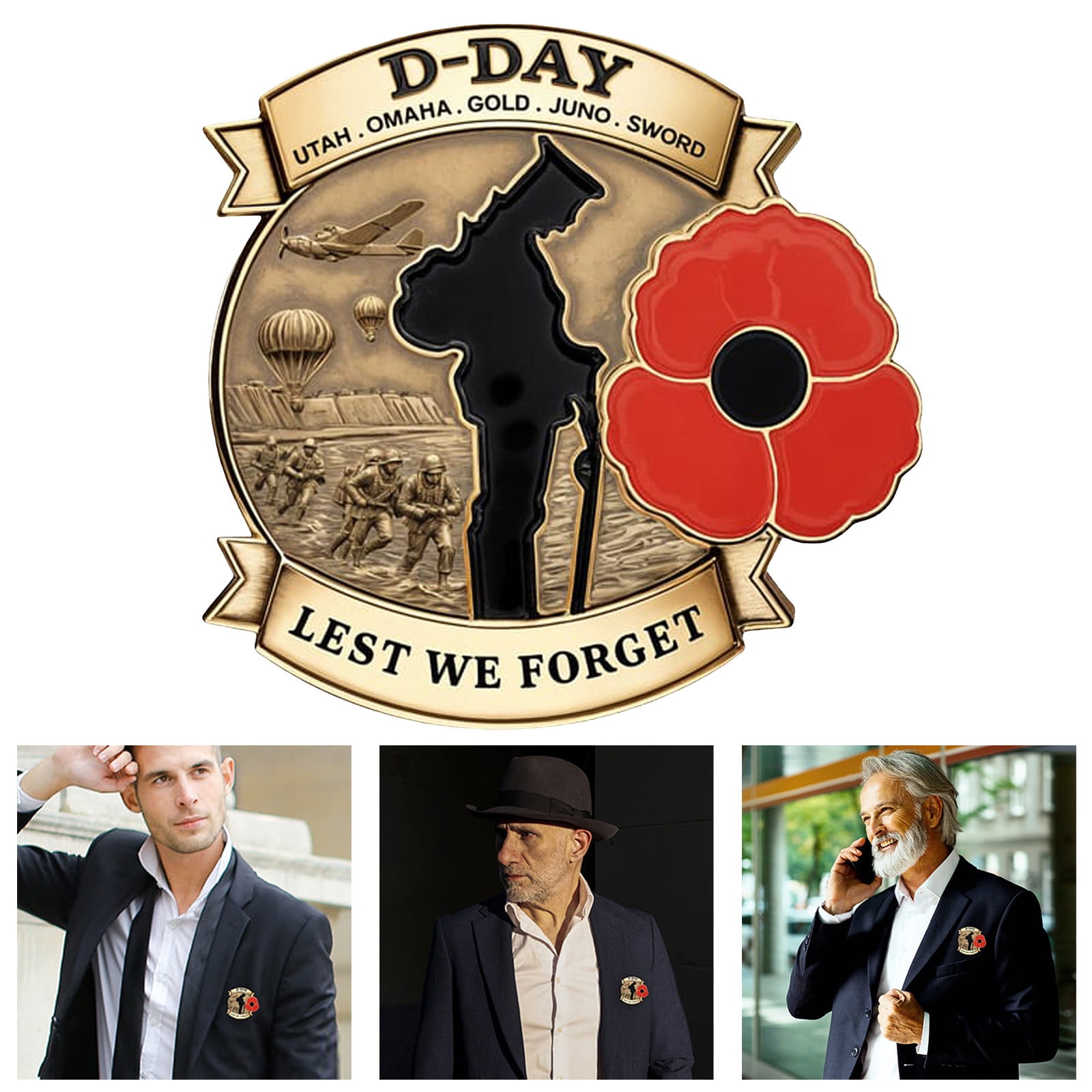 HMPEAIIY D Day 80th Anniversary Commemorative Badge Anniversary Landing ...